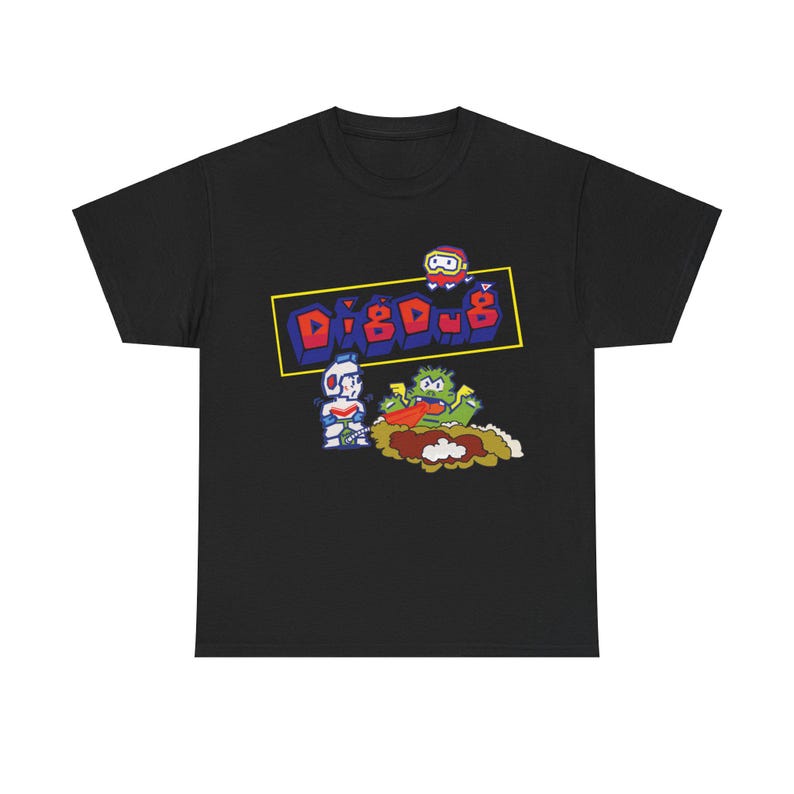 Retro 80s Dig Dug Video Game Style Unisex Heavy Cotton Tee, Digdug T ...