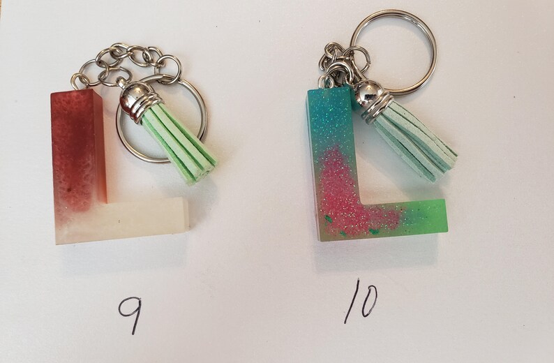 Keychain Resin Alphabet Keychain - Etsy