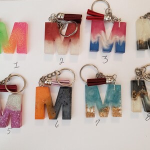 Keychain Resin Alphabet Keychain - Etsy
