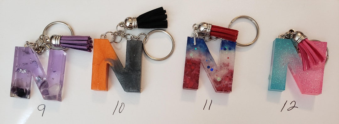 Keychain Resin Alphabet Keychain - Etsy