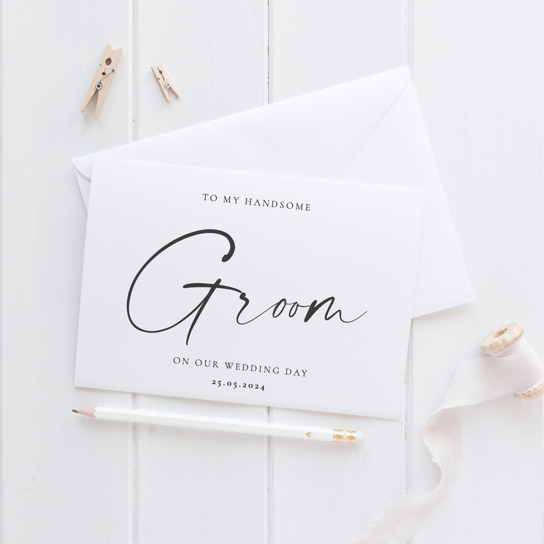 Bride & Groom Wedding Day Card Groom Card Bride Card Husband Card Wife ...