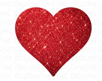 Glitter Red Heart - Etsy