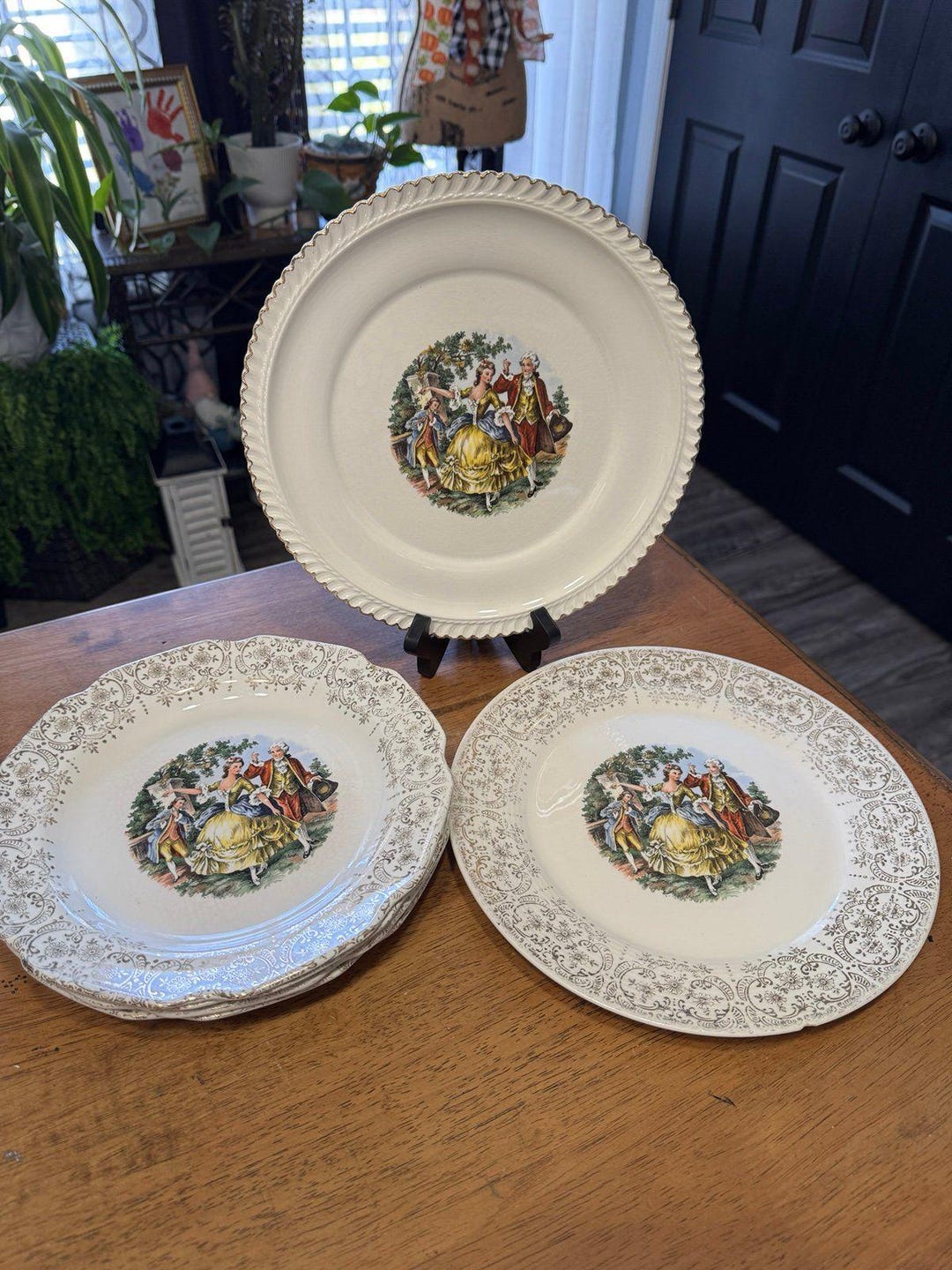 Vintage Harker Pottery Plate in the "godey Prints" or "courting Couple ...