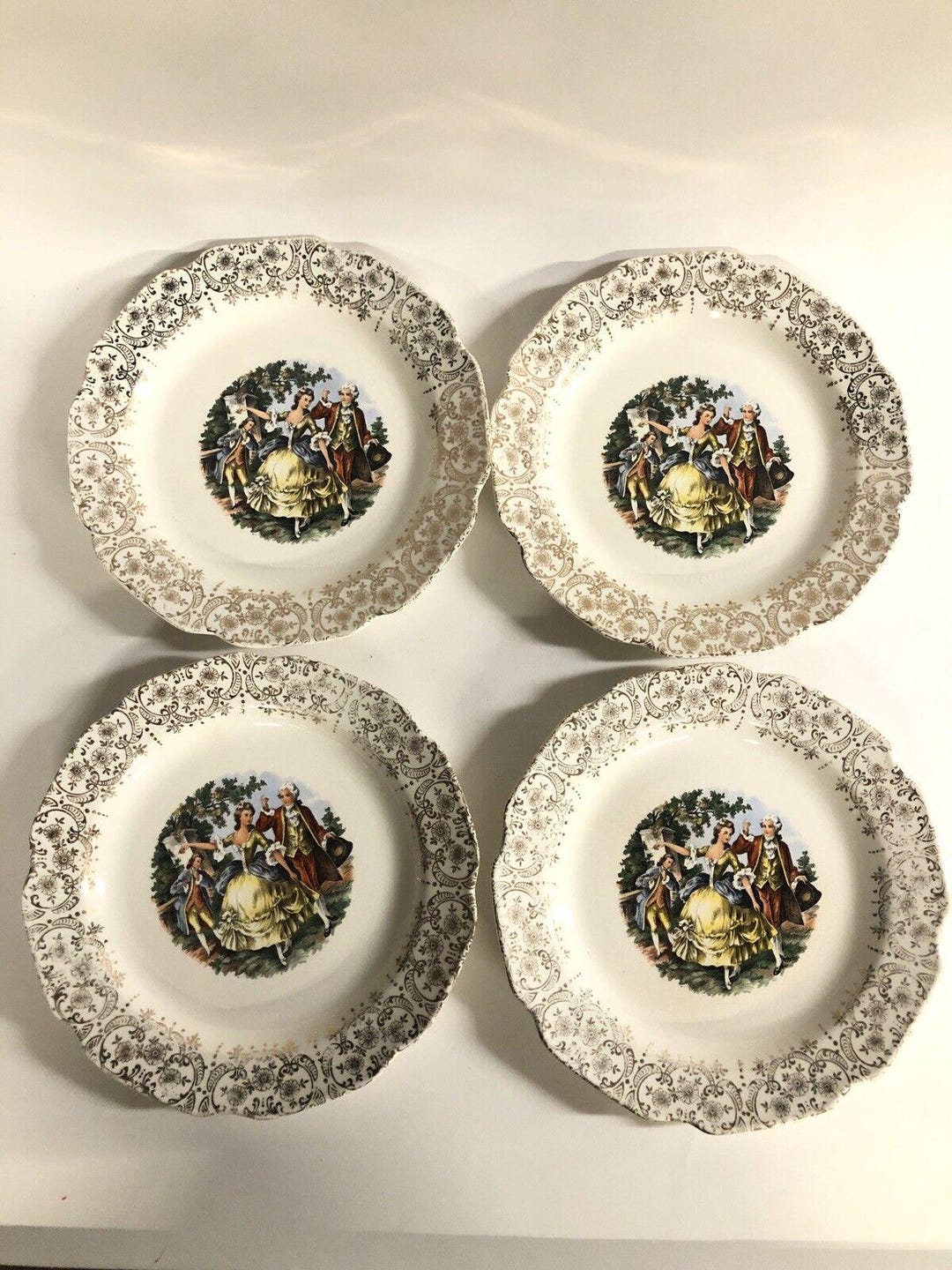 Vintage Chantilly Dinnerware 22K Gold Dinner Plates (set of 4 ...