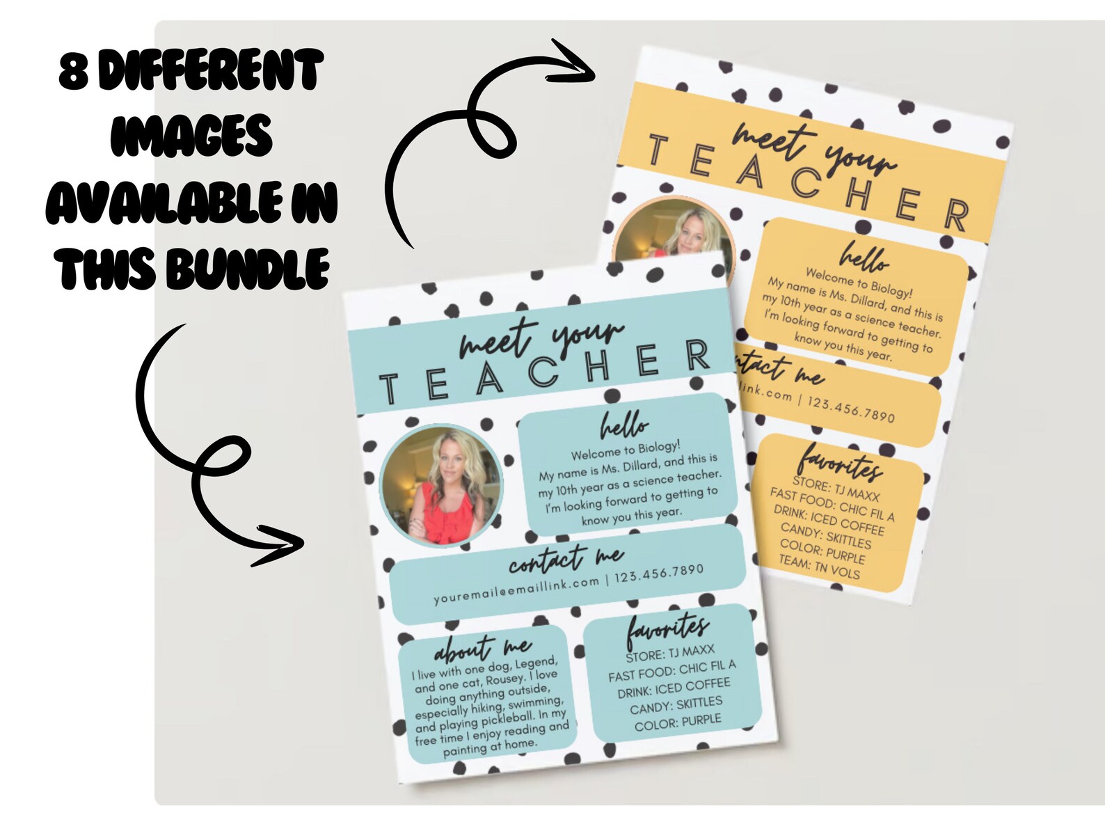 Eight Color Options!! Meet the Teacher | Back to School | Template ...