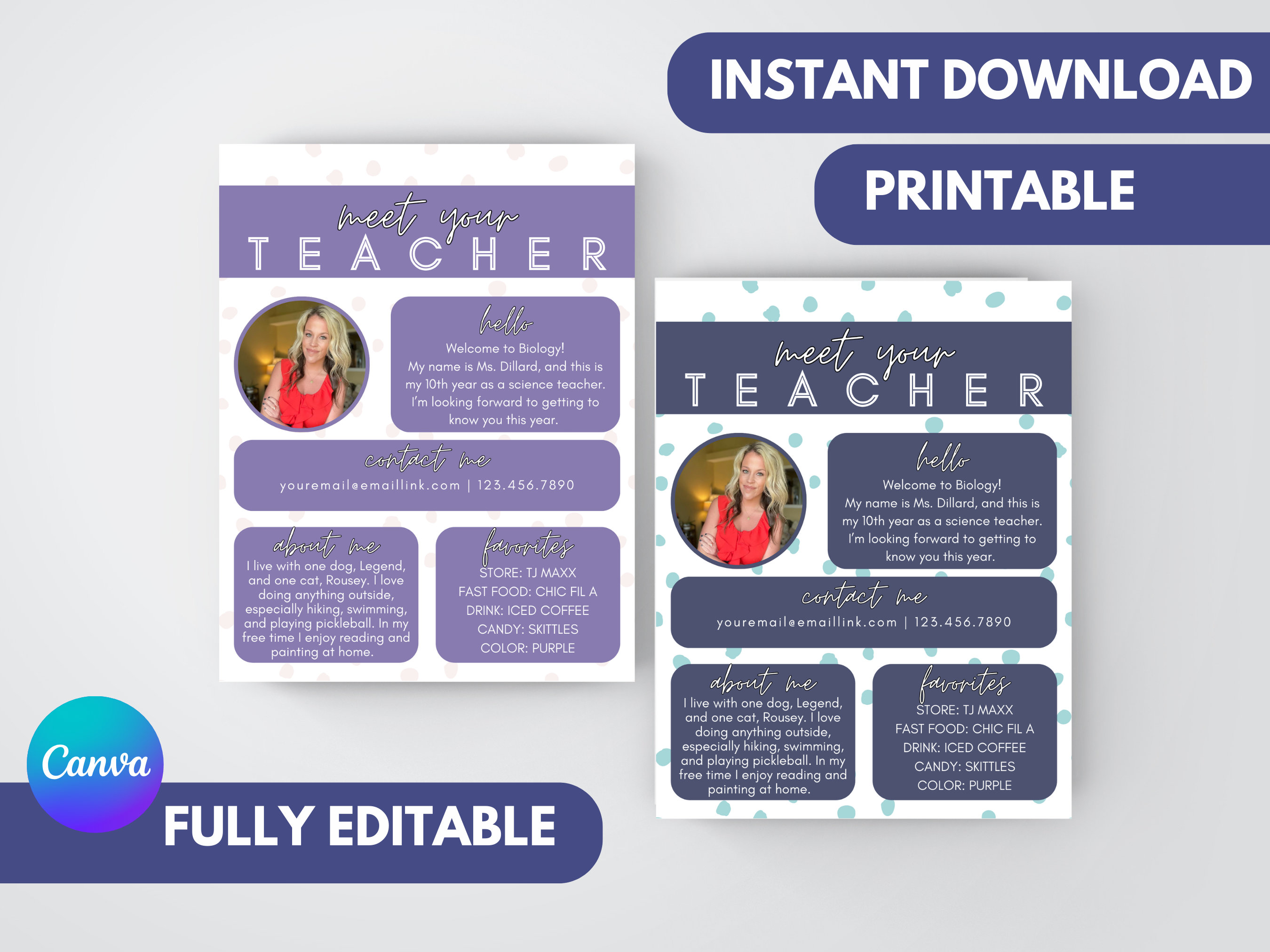 Eight Color Options!! Meet the Teacher | Back to School | Template ...