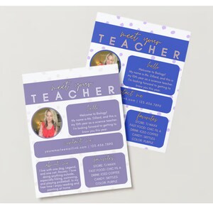 Eight Color Options!! Meet the Teacher | Back to School | Template ...