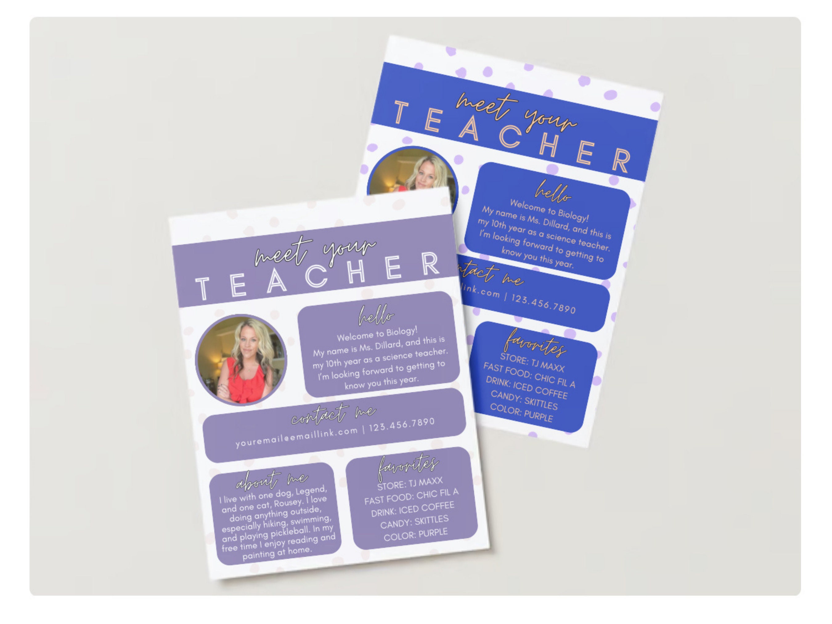Eight Color Options!! Meet the Teacher | Back to School | Template ...