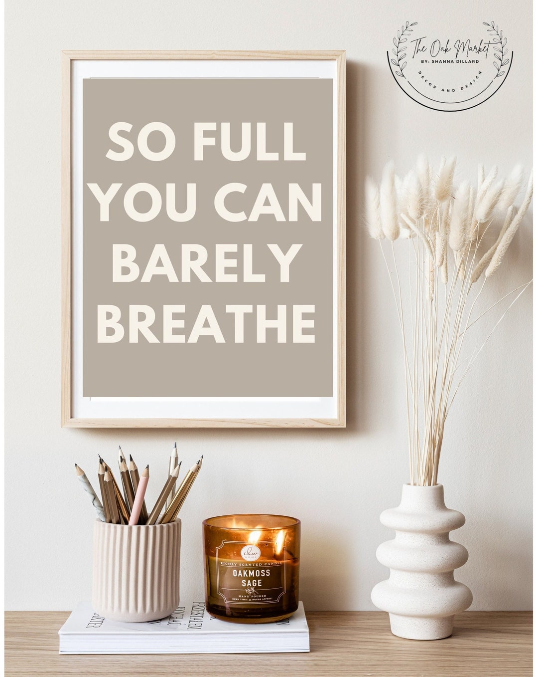 So Full You Can Barely Breathe | Fall Poster | Living Room Decor ...