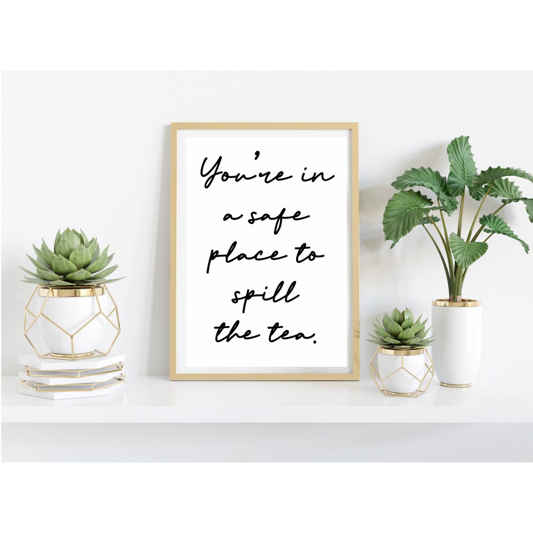Spill the Tea Office Sign | Counselor Wall Art (digital Download) - Etsy
