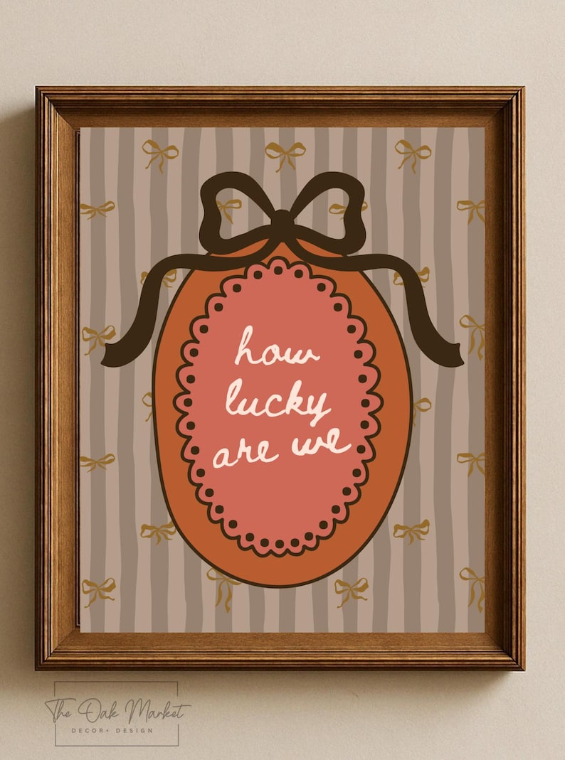 How Lucky Are We | Vintage | Whimsical Printable Wall Art (set of 8 ...