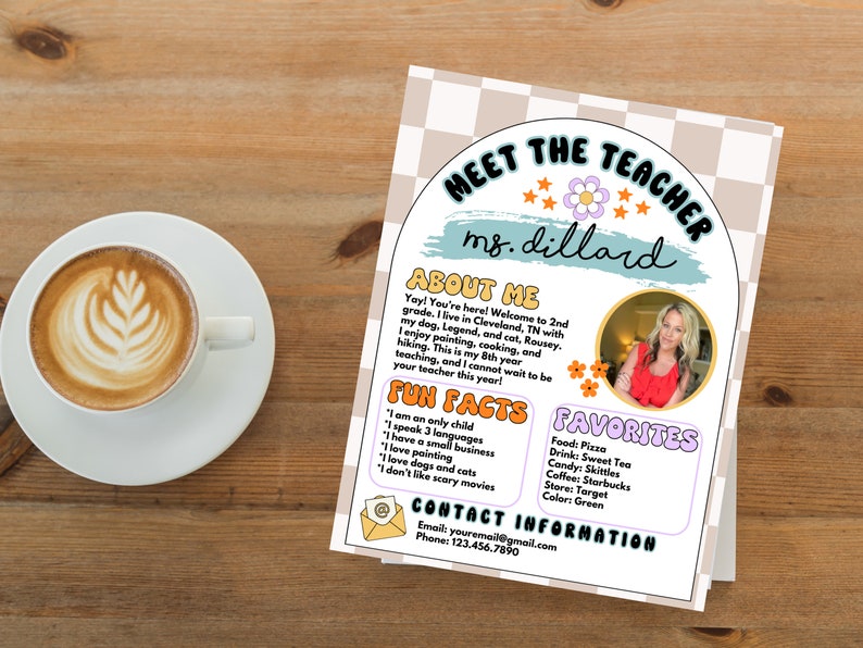 Meet the Teacher | Back to School | Template | Instant Download | Retro ...