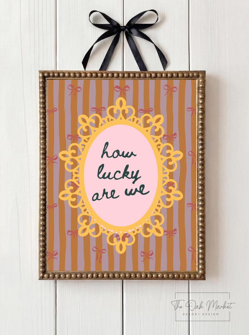 How Lucky Are We | Vintage | Whimsical Printable Wall Art (set of 8 ...
