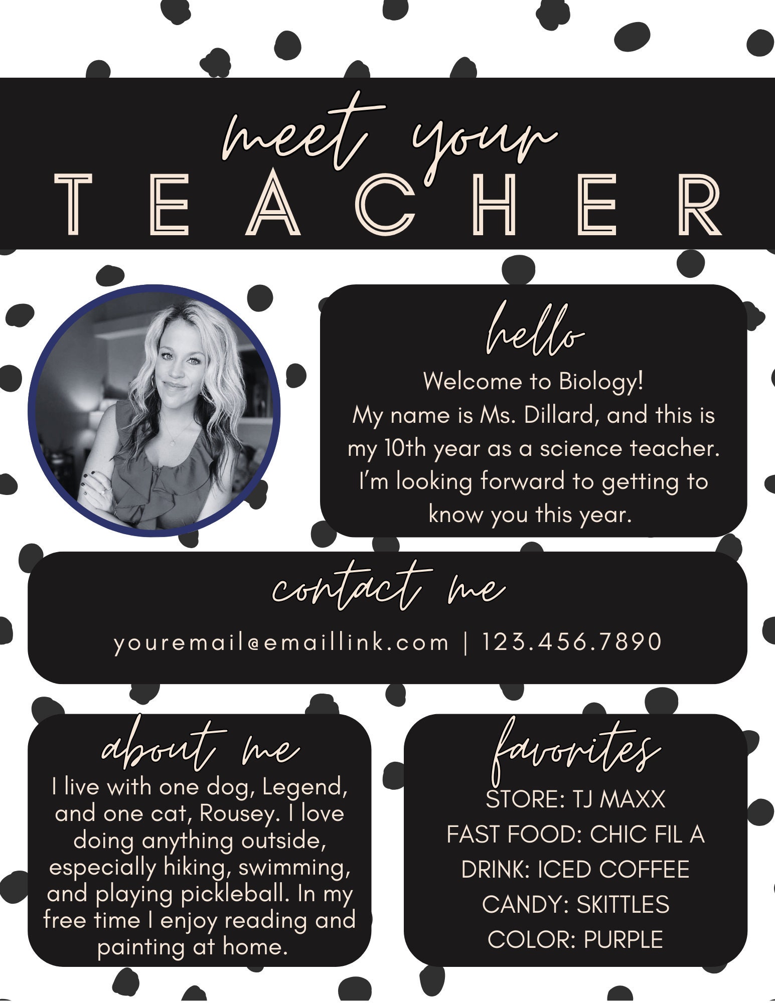 Eight Color Options!! Meet the Teacher | Back to School | Template ...