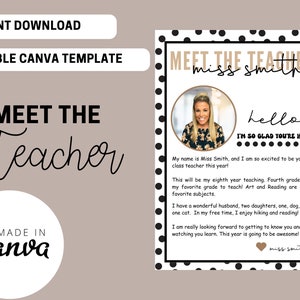 Meet the Teacher | Back to School | Template | Instant Download ...