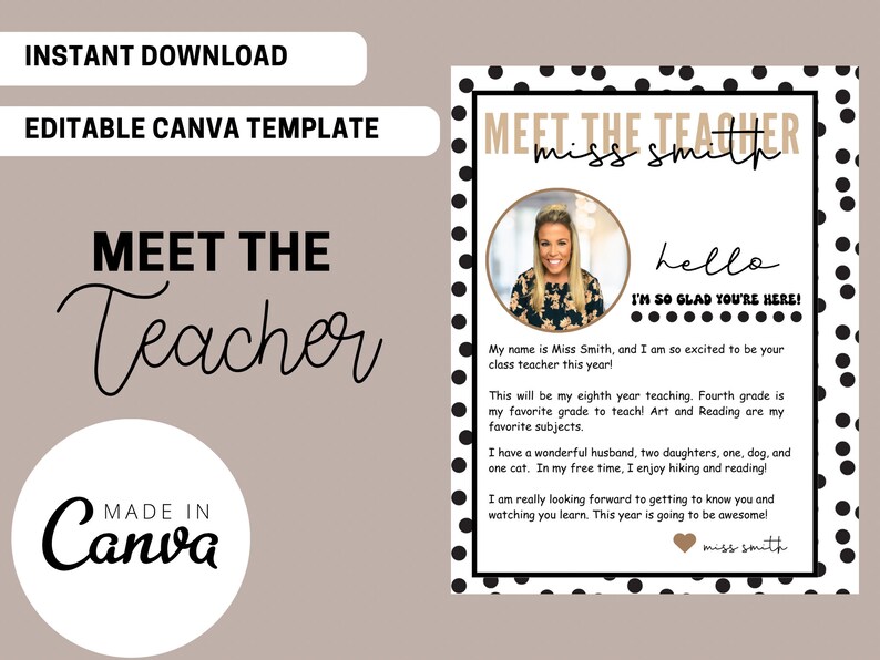 Meet the Teacher | Back to School | Template | Instant Download ...