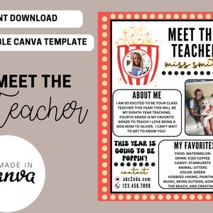 Meet the Teacher | Back to School | Template | Instant Download ...