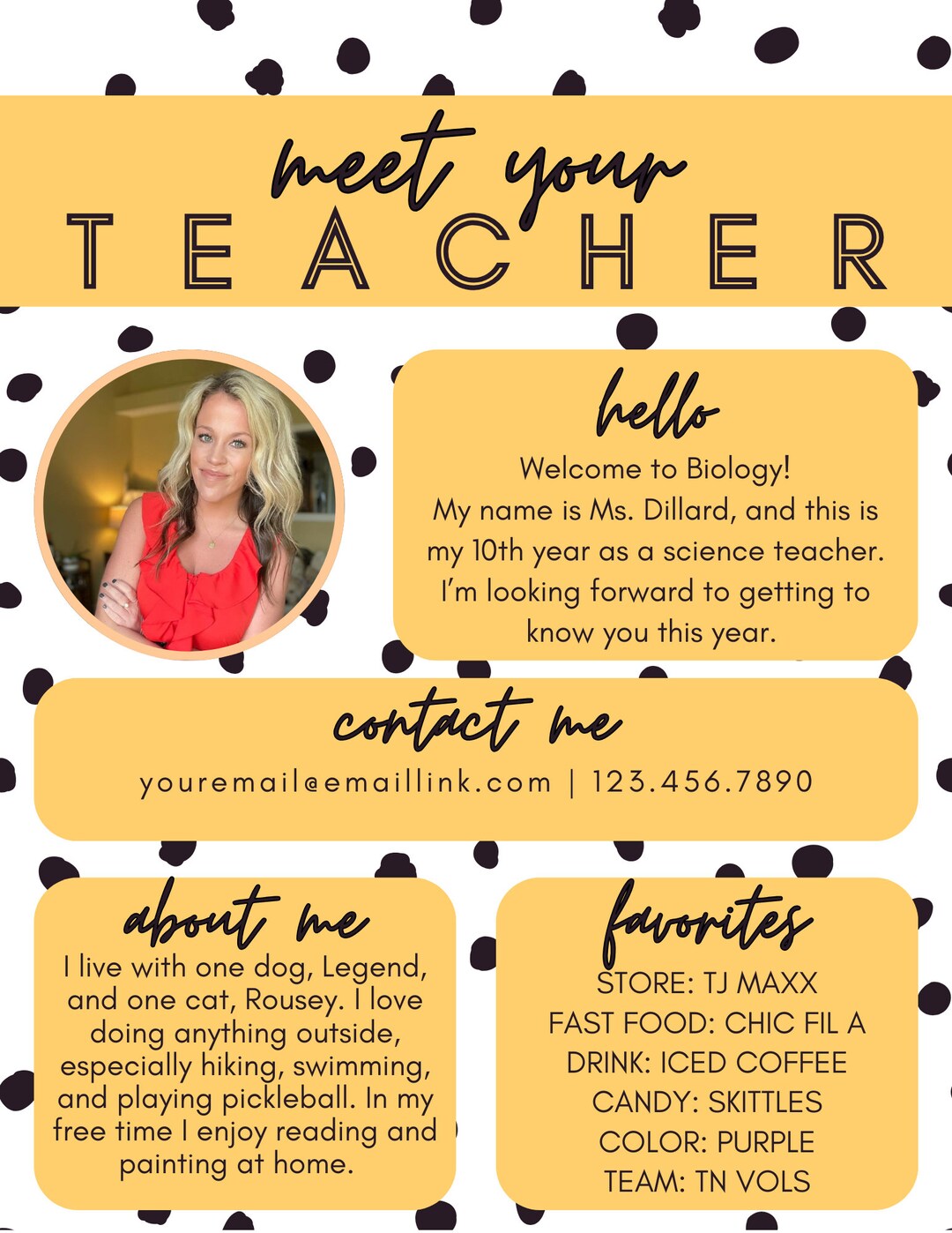 Eight Color Options!! Meet the Teacher | Back to School | Template ...