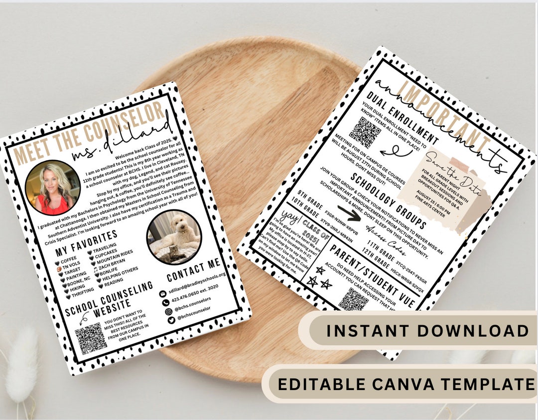 Meet the Counselor | School Counselor | Back to School | Template ...