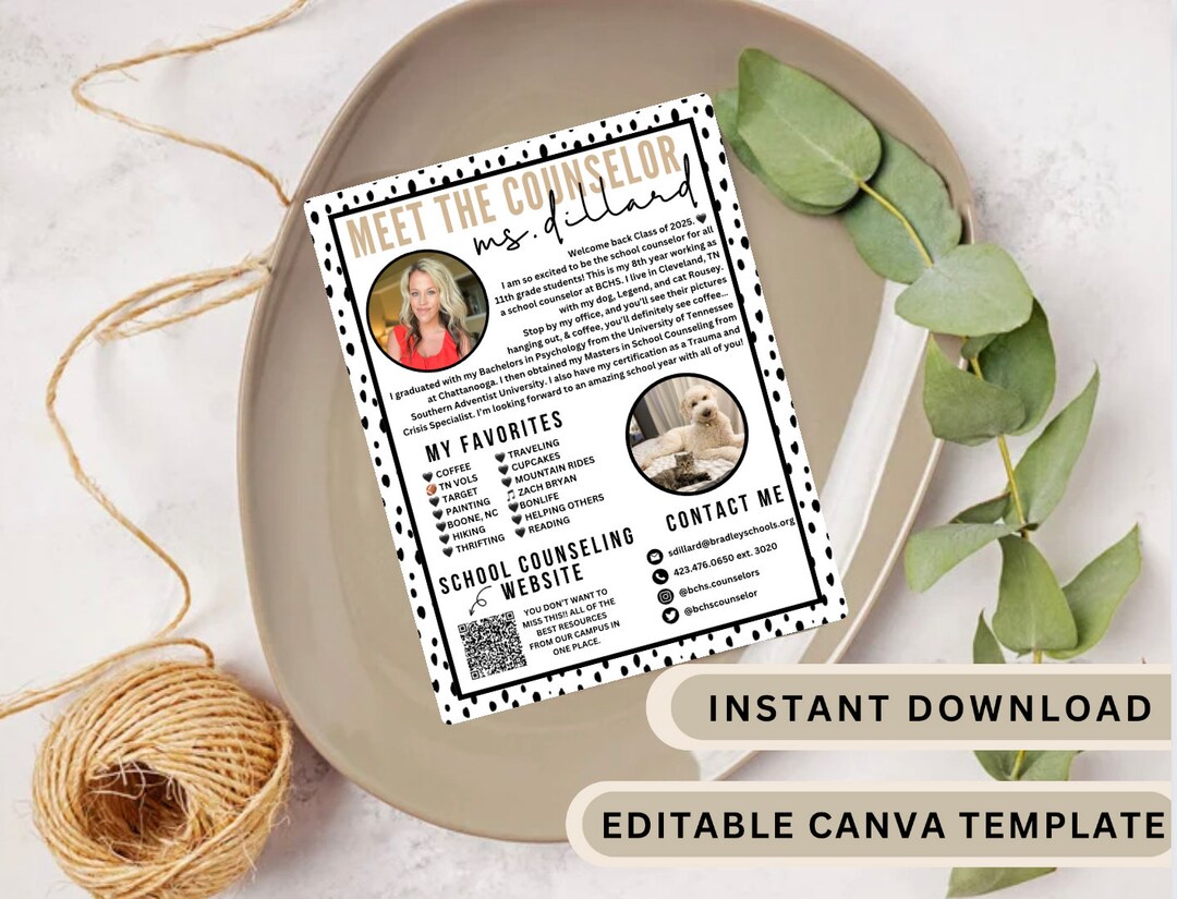 Meet the Counselor | School Counselor | Back to School | Template ...