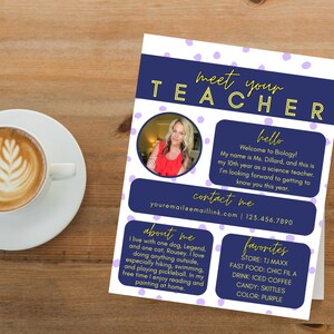 Eight Color Options!! Meet the Teacher | Back to School | Template ...