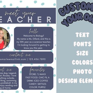 Eight Color Options!! Meet the Teacher | Back to School | Template ...
