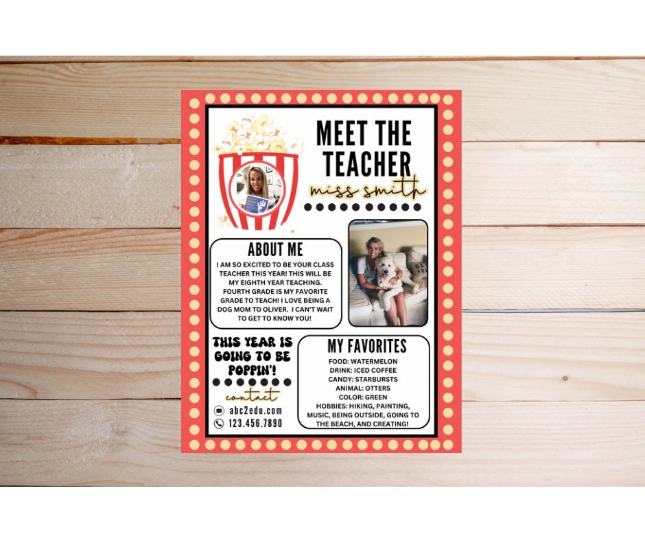 Meet the Teacher | Back to School | Template | Instant Download ...