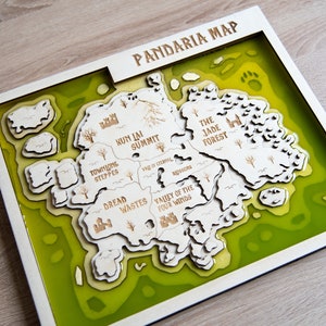 World of Warcraft Pandaria Map, Pandaria Map, WOW Pandaria Wooden Map ...