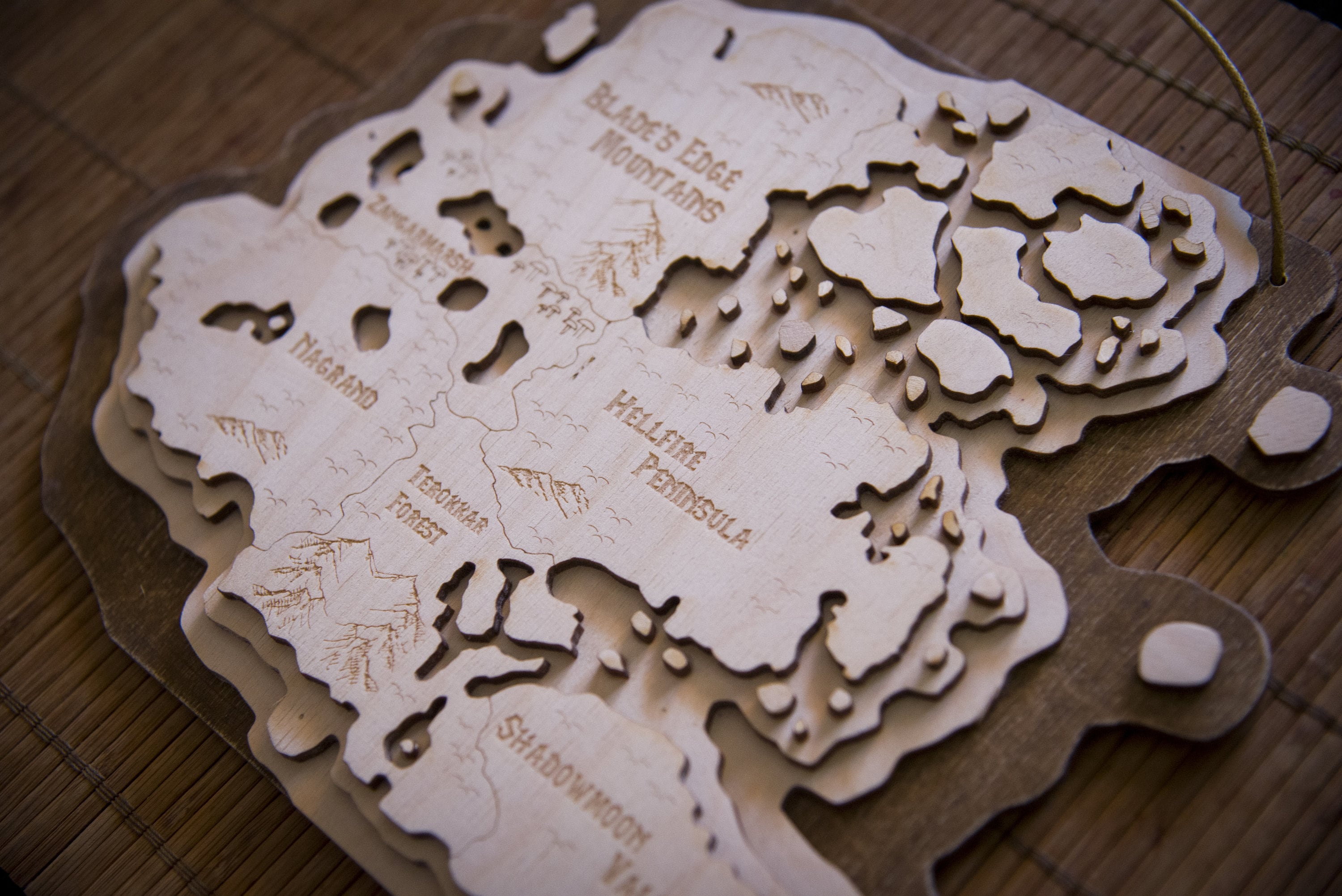 Outland World of Warcraft Map Outland Wooden Map 3d Outland - Etsy