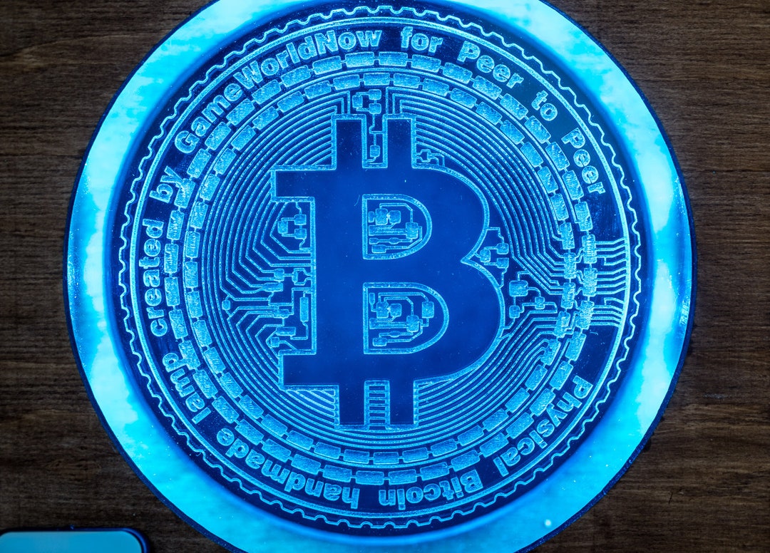 BITCOIN LAMP, Led Lamp, Handmade Bitcoin Lamp, Wooden Lamp, Original ...