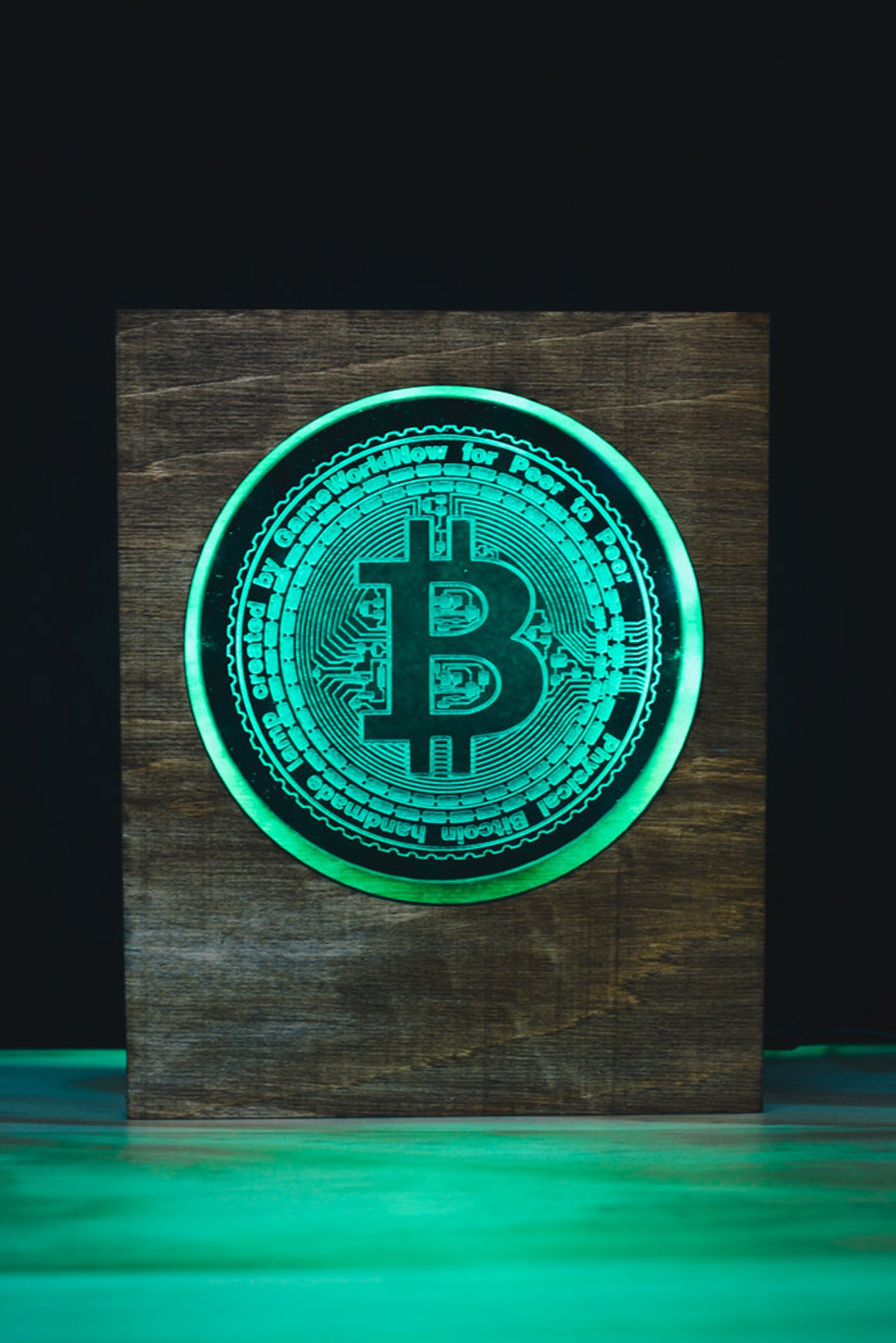 BITCOIN LAMP Led Lamp Handmade Bitcoin Lamp Wooden Lamp - Etsy