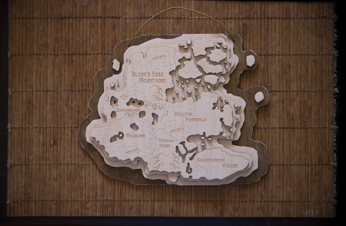 Outland World of Warcraft Map Outland Wooden Map 3d Outland - Etsy