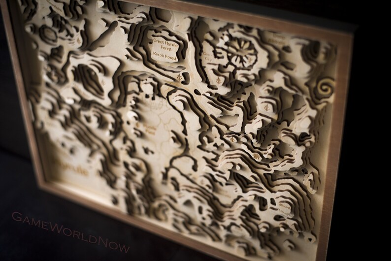 3D Hyrule Map, the Legend of Zelda: Breath of the Wild Map, Handmade ...