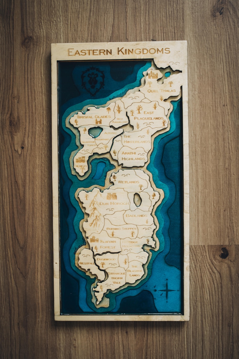 Eastern Kingdoms Map Wood and Resin World of Warcraft Wooden | Etsy UK