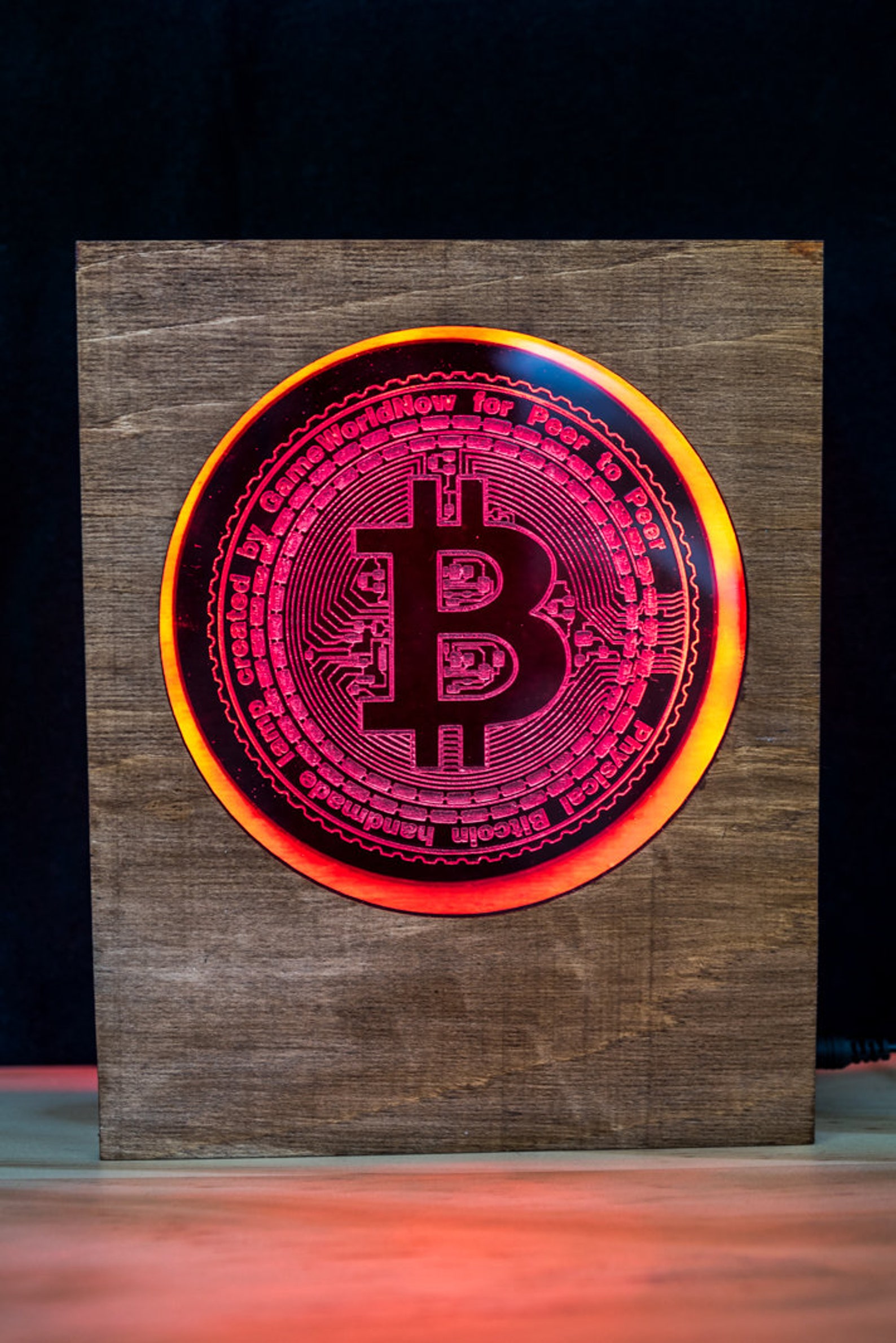 BITCOIN LAMP Led Lamp Handmade Bitcoin Lamp Wooden Lamp - Etsy