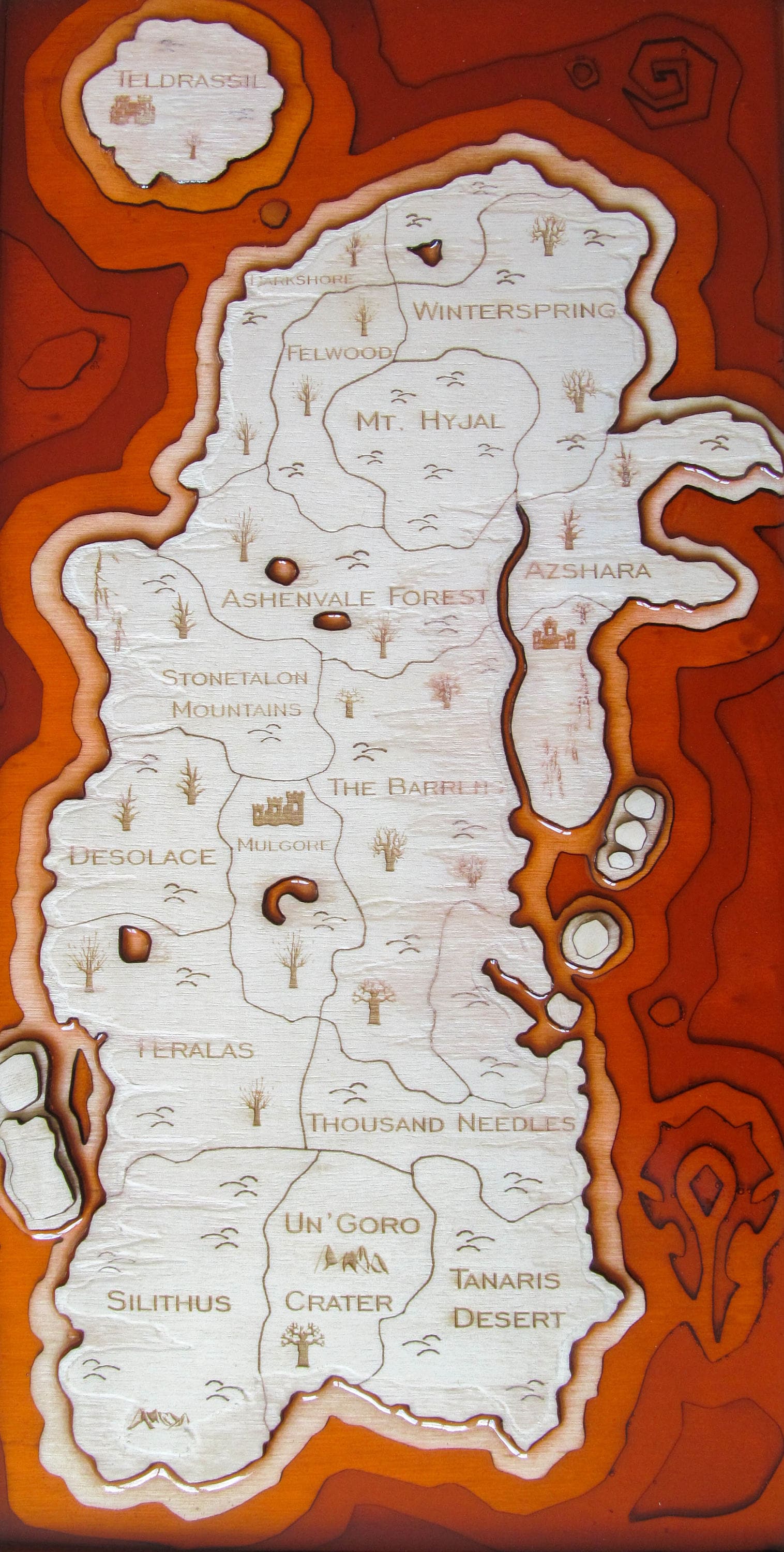 Eastern Kingdoms Map – World of Warcraft Wooden & Resin 3D Wow Map - Etsy