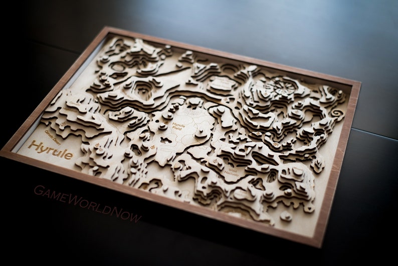 3D Hyrule Map, the Legend of Zelda: Breath of the Wild Map, Handmade ...