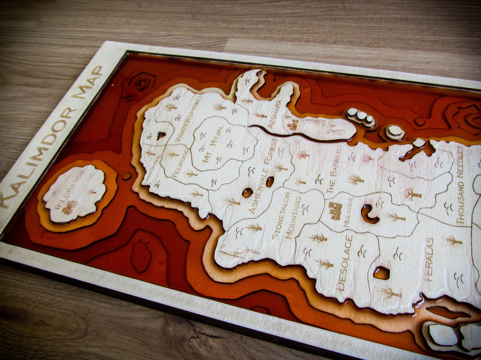 Eastern Kingdoms Map – World of Warcraft Wooden & Resin 3D Wow Map - Etsy