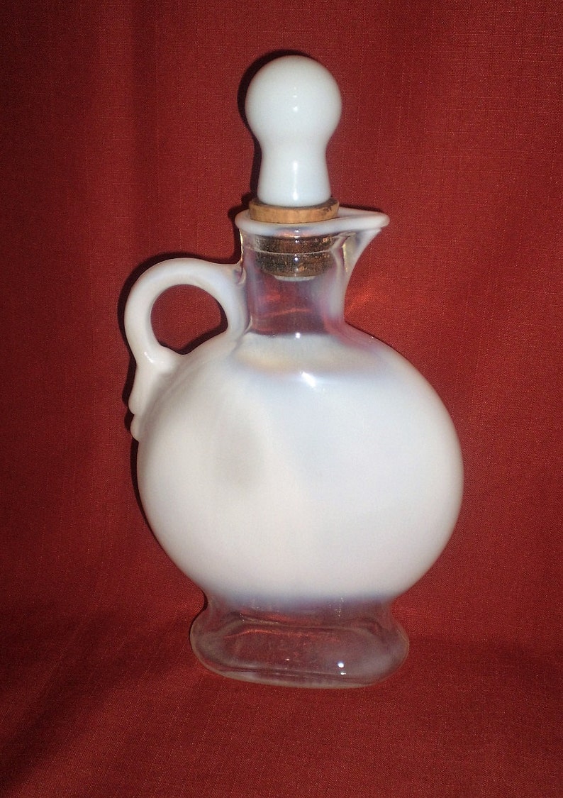 Antique Milk Glass Opalescent Liquor Decanter-1900's - Etsy