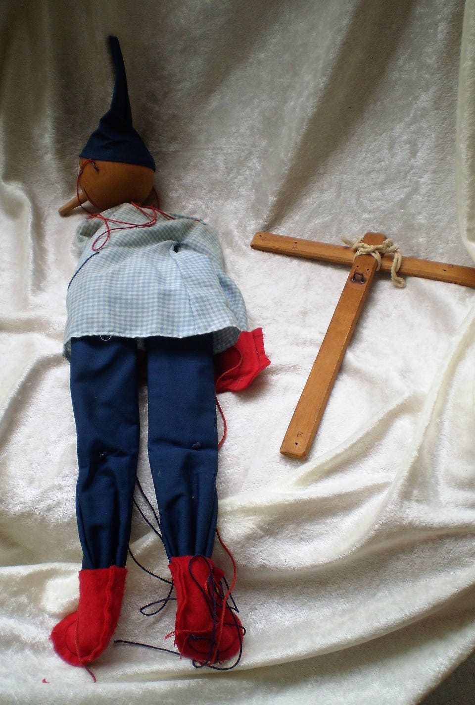 Vintage Pinocchio Marionette Puppet-original Stick Paddle - Etsy