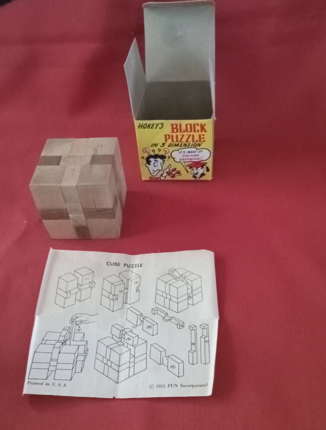 Vintage Hokey Wooden Block Puzzle Toy-1955 - Etsy