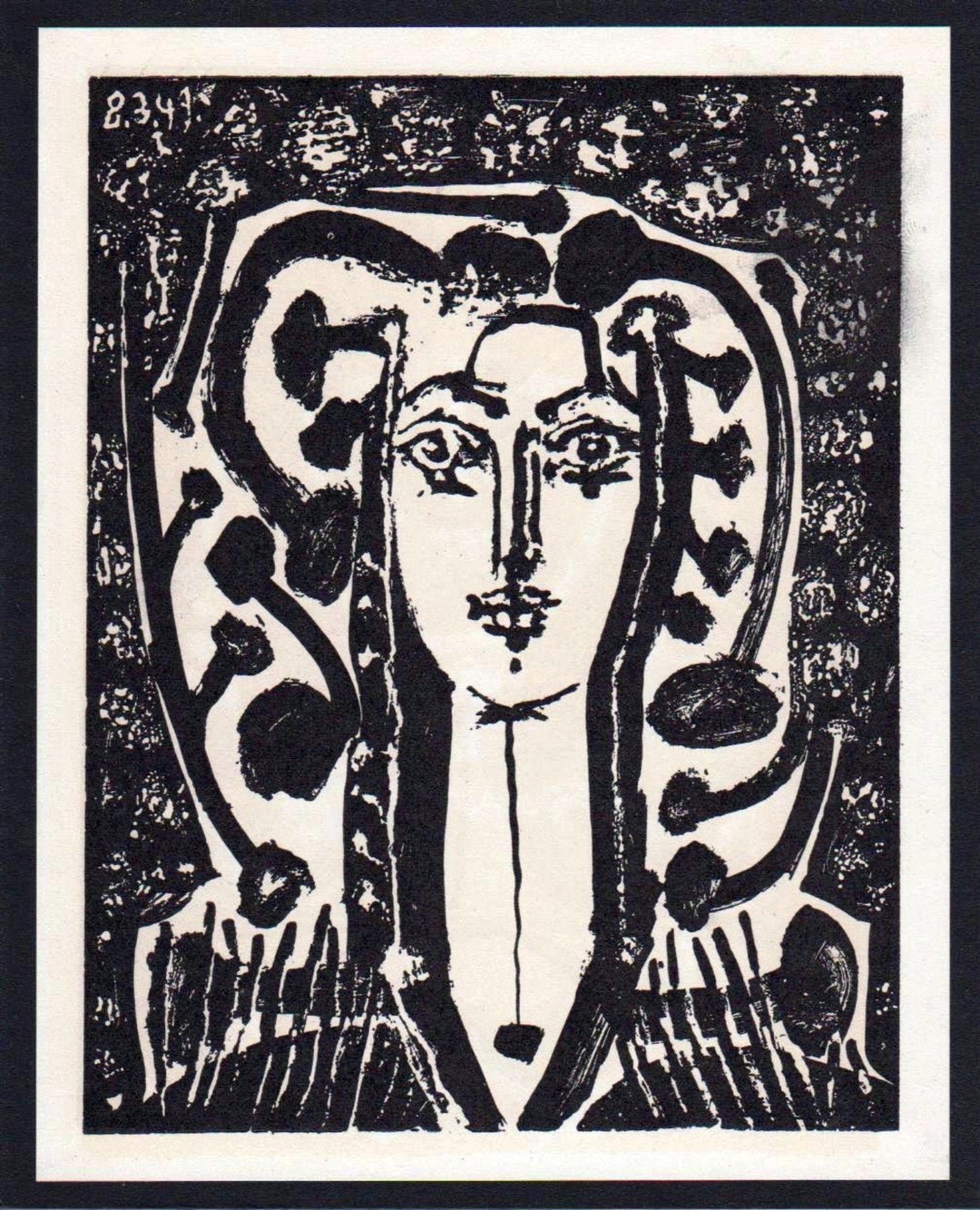 PABLO PICASSO 1956 Lithograph COA Buste Modern Style 1949 Picasso Print ...