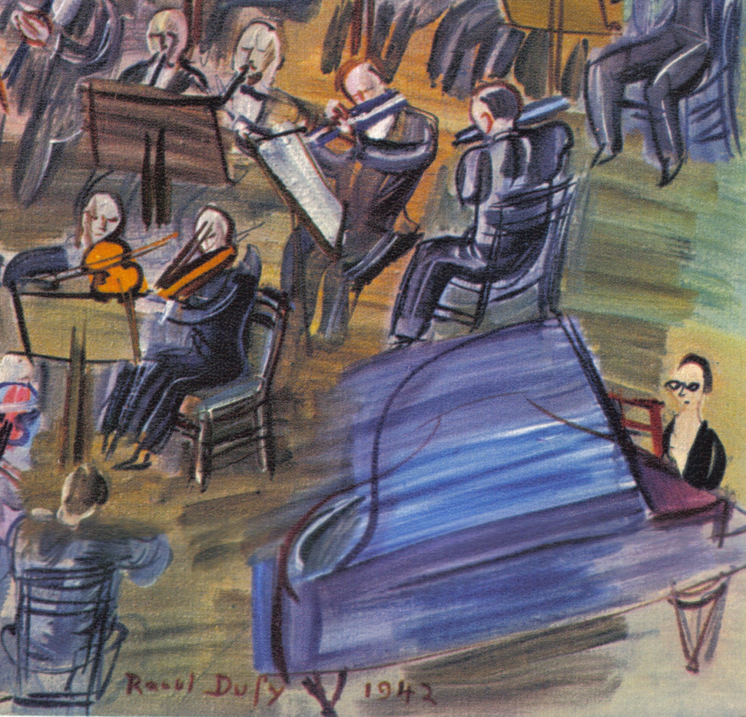 Raoul Dufy 1942 Engraving +COA After Orchestre. CLASSIC Dufy Art Unique ...