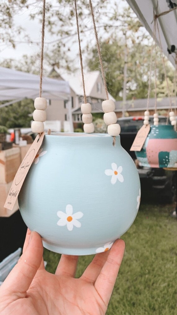Hand Painted Planters Hanging Planters Painted Planters - Etsy