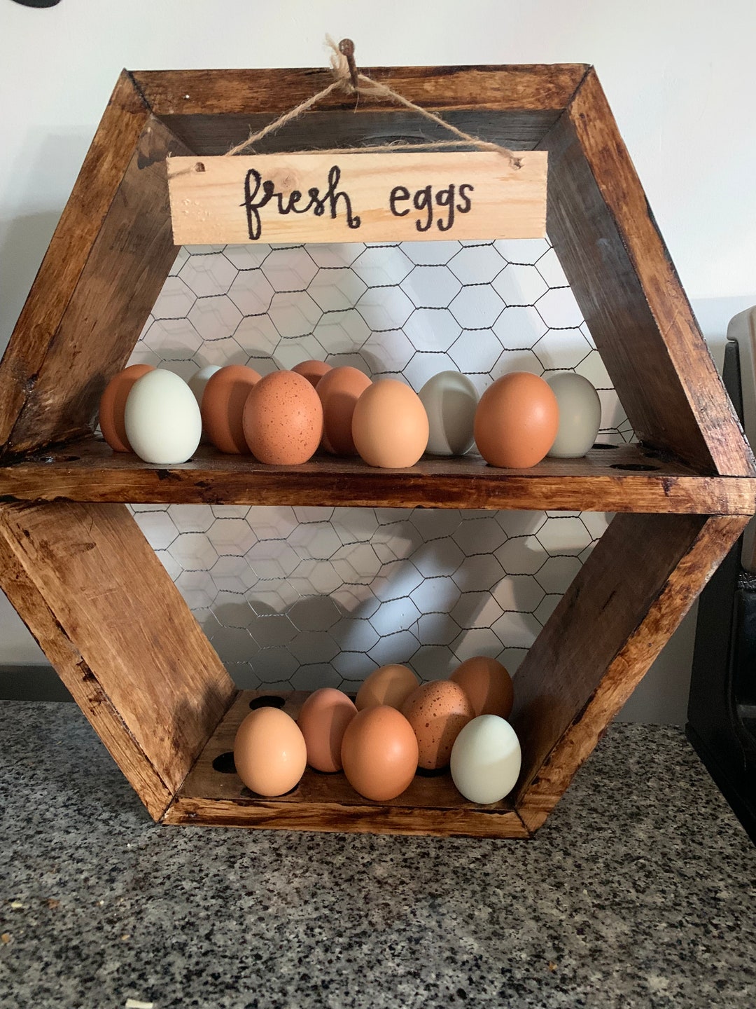 Rustic Farmhouse Egg Holder | Hexagon Egg Holder - Etsy