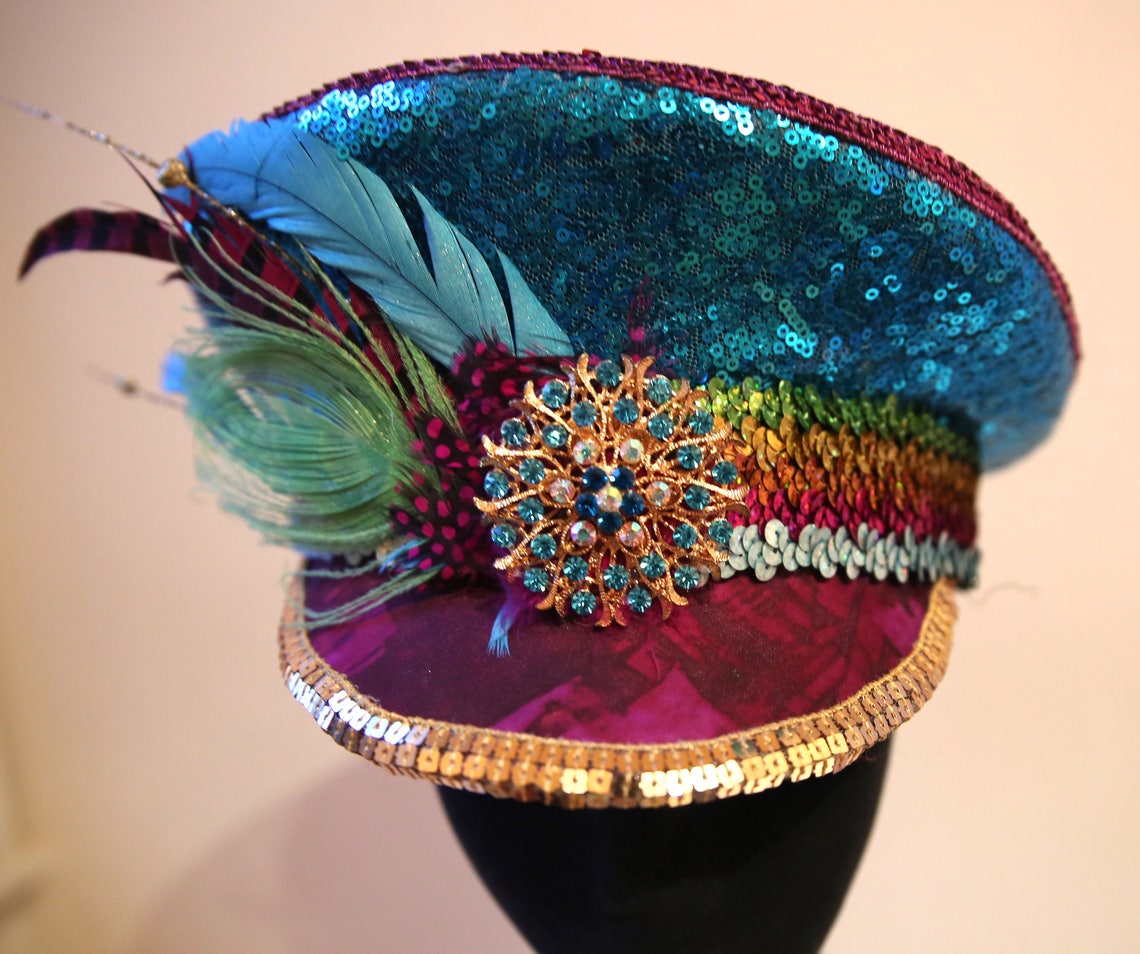 Burning Man Captains Hat, Military, Psychedelic Festival Style ...