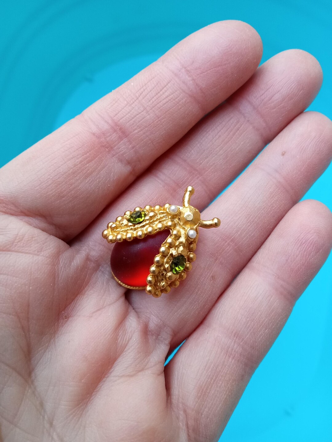 Vintage Ladybug Tie Tack Japanese Beetle Bug Insect Red Jelly Belly ...