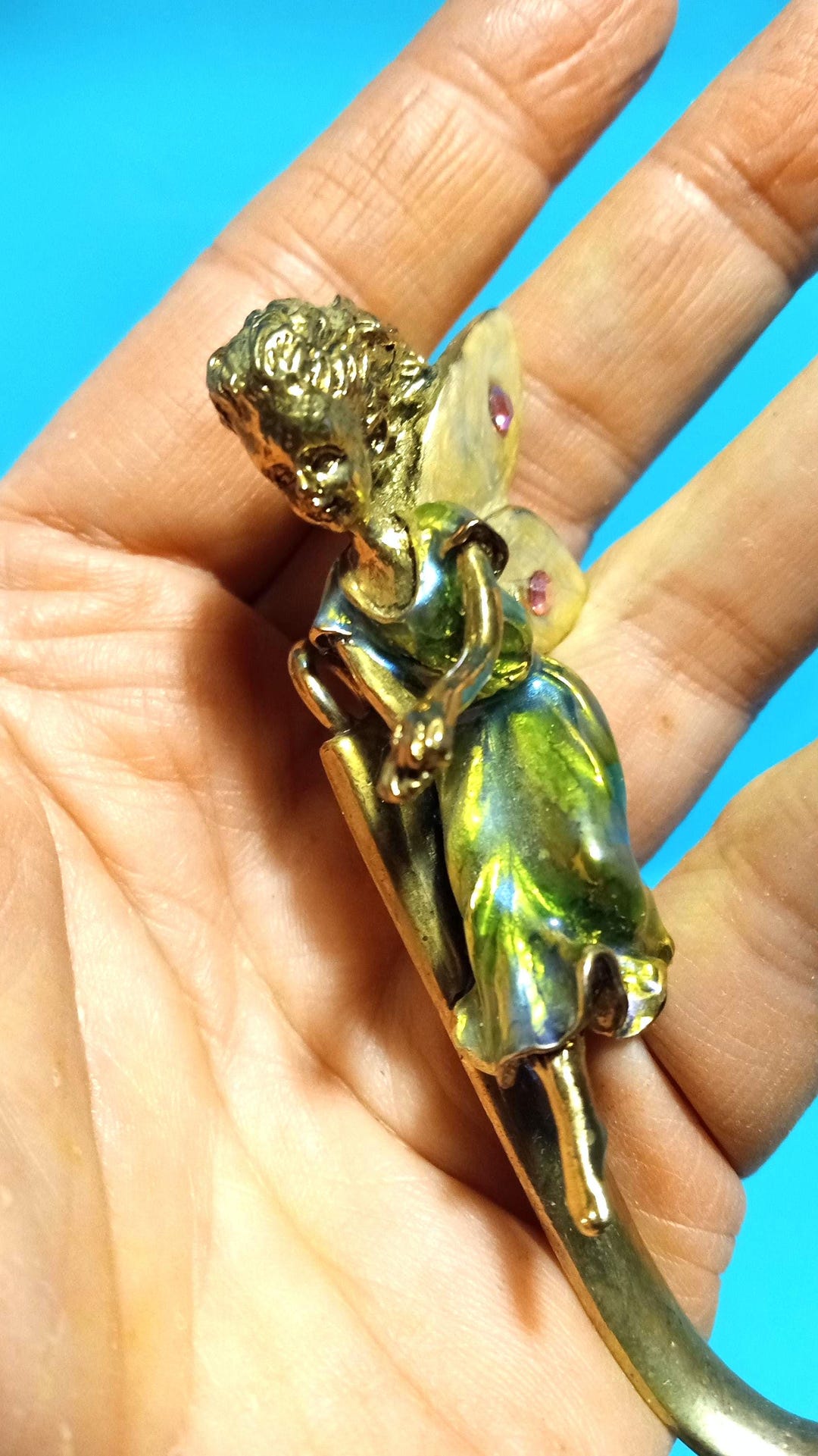 Rare Kirk's Folly Fairy Angel Wall Hook Victorian Style Detailed Enamel ...