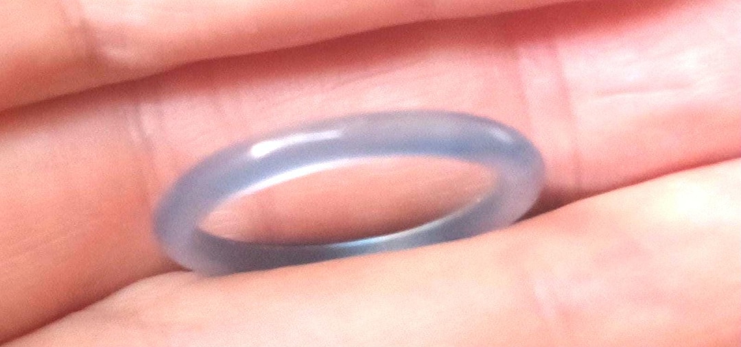 MORE LISTED Ring or Circular Pendant. Carved Translucent Stone Band Gem ...