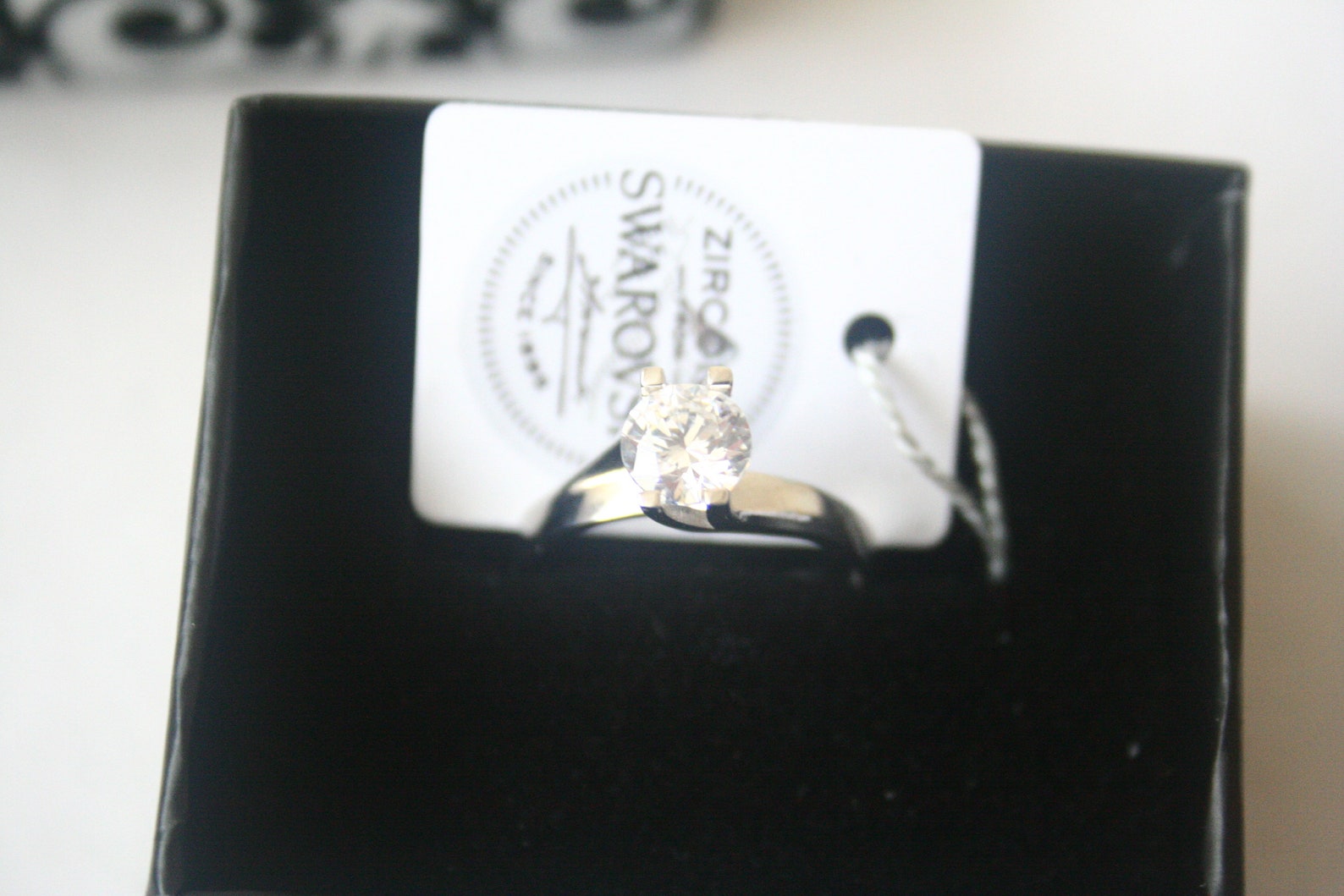 Swarovski Zirconia Ring Solitaire Wedding Band Ring Swarovski Promise ...